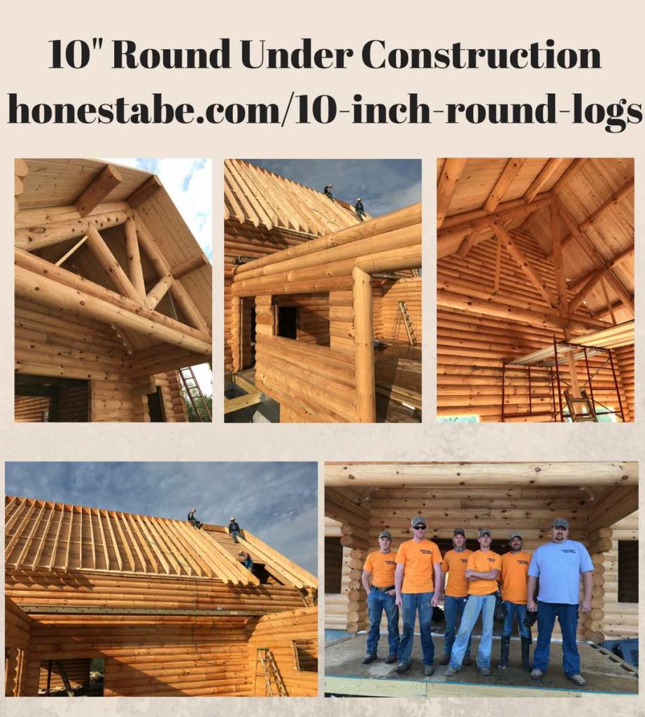 10 Inch Round Logs Milled for Log Cabins by Honest Abe Log Homes